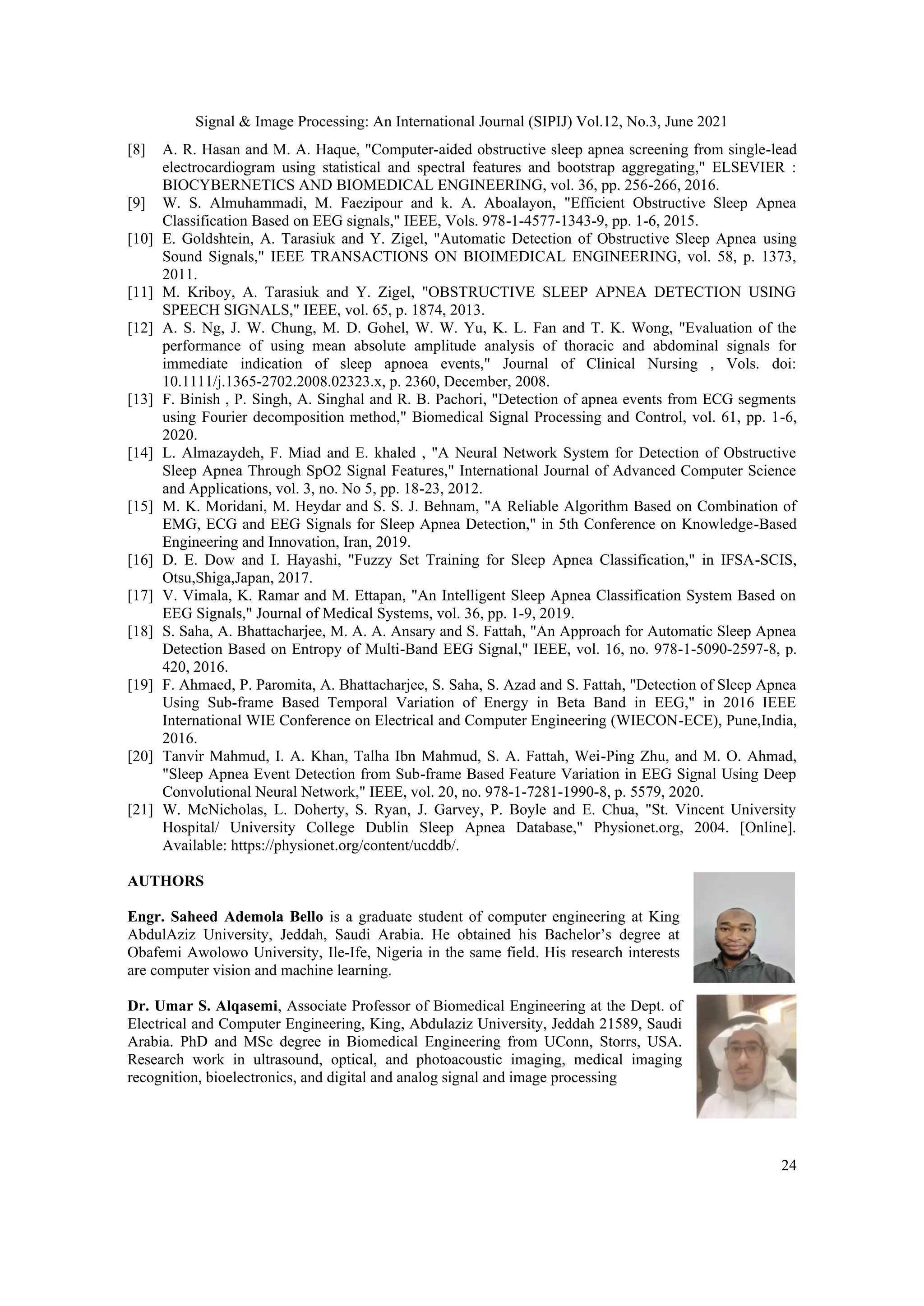 Computer Aided Detection of Obstructive Sleep Apnea from EEG Signals | PDF