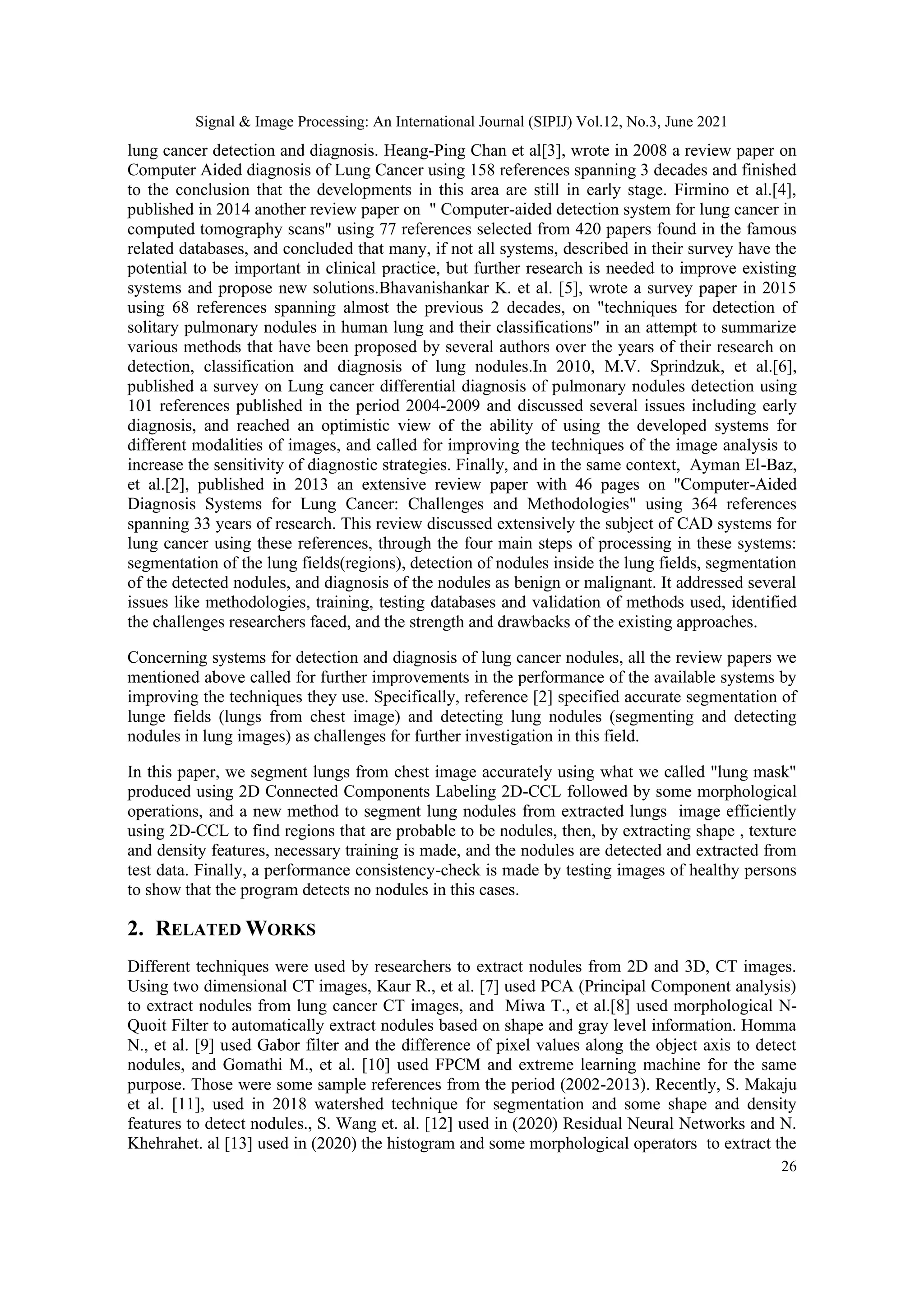 Using Distance Measure Based Classification In Automatic Extraction Of Lungs Cancer Nodules For