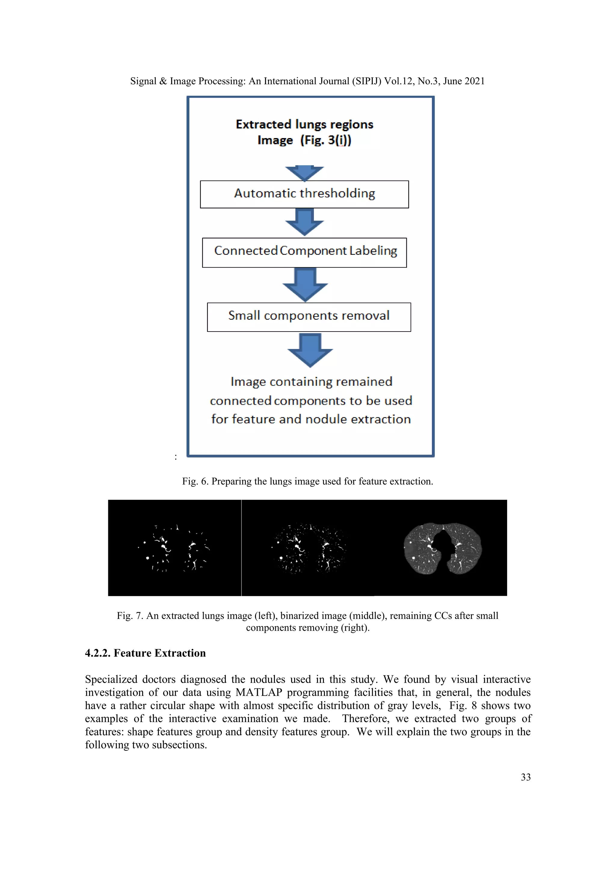 Using Distance Measure Based Classification In Automatic Extraction Of Lungs Cancer Nodules For