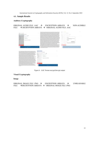 HIGHLY SECURE CRYPTOGRAPHY ALGORITHM METHOD TO SAFEGUARD AUDIOS AND ...