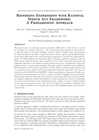 Referring Expressions with Rational Speech Act Framework: A Probabilistic Approach | PDF