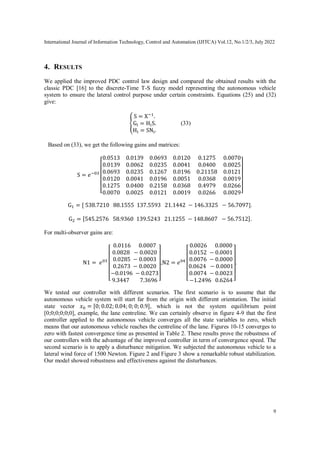 IMPROVED CONTROL DESIGN FOR AUTONOMOUS VEHICLES | PDF