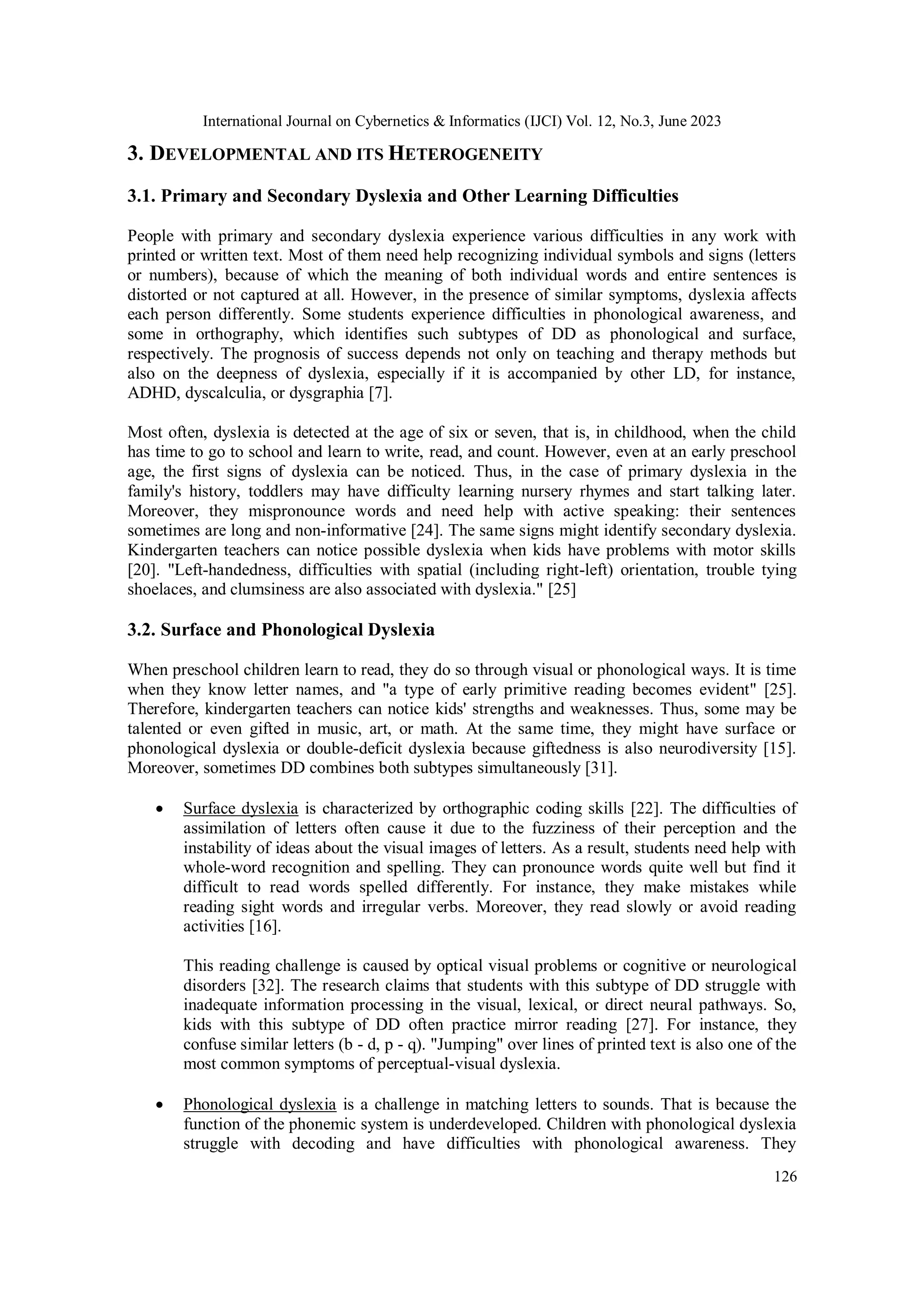 SUBTYPES OF DEVELOPMENTAL DYSLEXIA | PDF