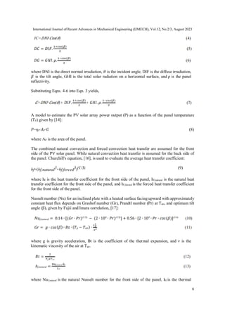Passive Cooling on the Performance of Photovoltaic Solar Panels ...