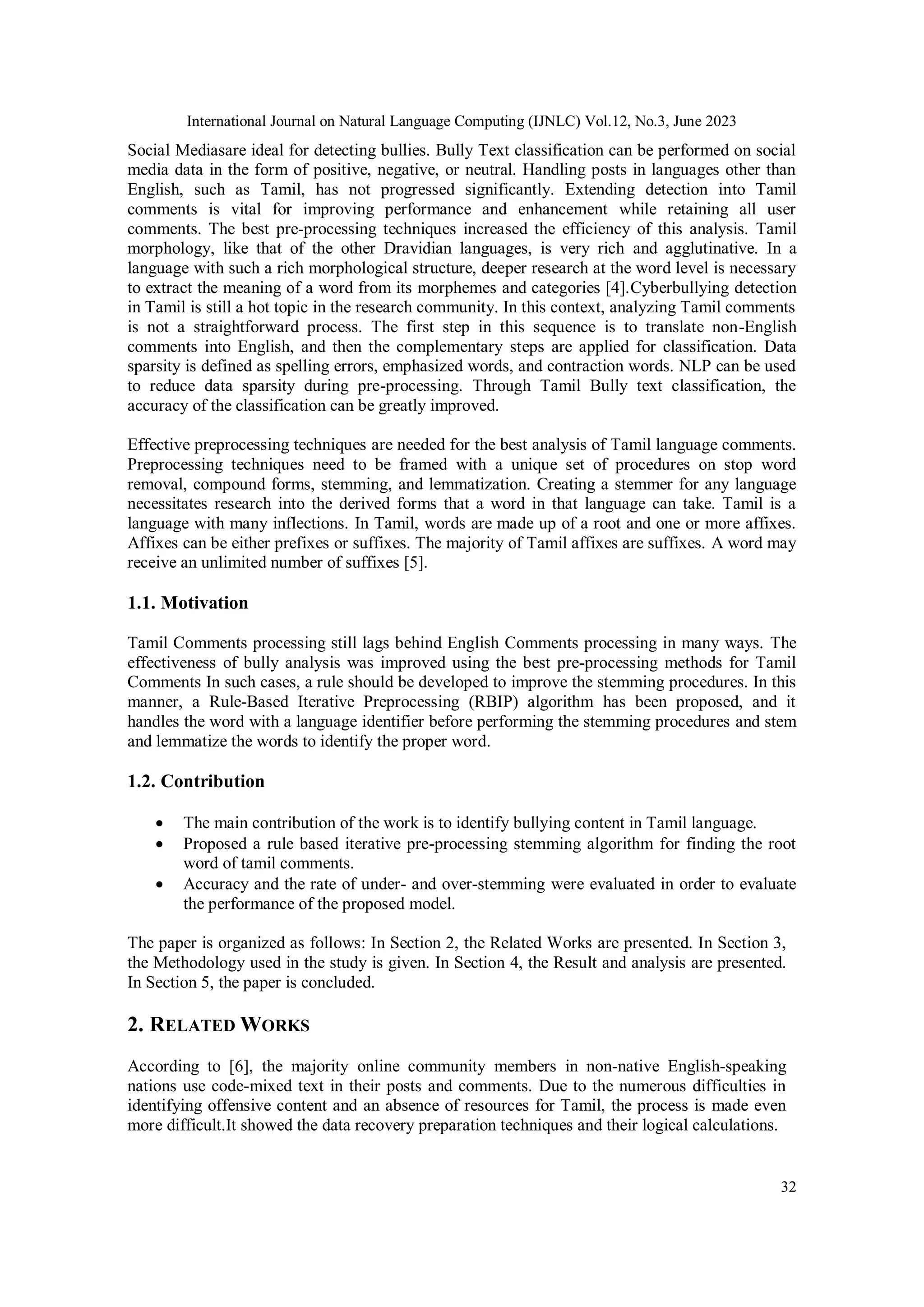 RBIPA: An Algorithm for Iterative Stemming of Tamil Language Texts | PDF
