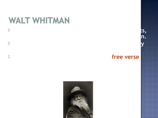 American Literature Emily Dickinson &Walt Whitman | PPT