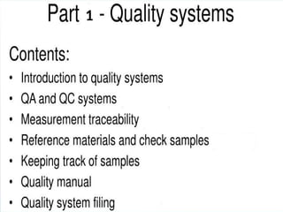 analytical chemistry. aquality assurance and quality control measureability | PPTX