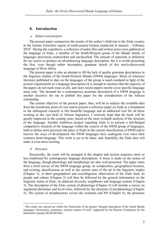 Zialo The Newlydiscovered Mande Language Of Guinea Kirill Babaev | PDF