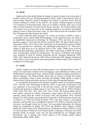 Zialo The Newlydiscovered Mande Language Of Guinea Kirill Babaev | PDF