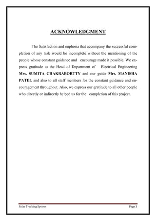 REPORT ON SOLAR TRACKING SYSTEM | PDF