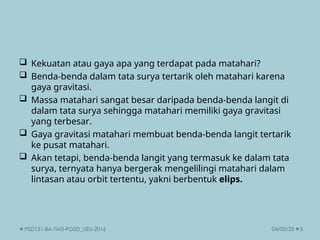presentasi tata surya dan karakteristiknya | PPT