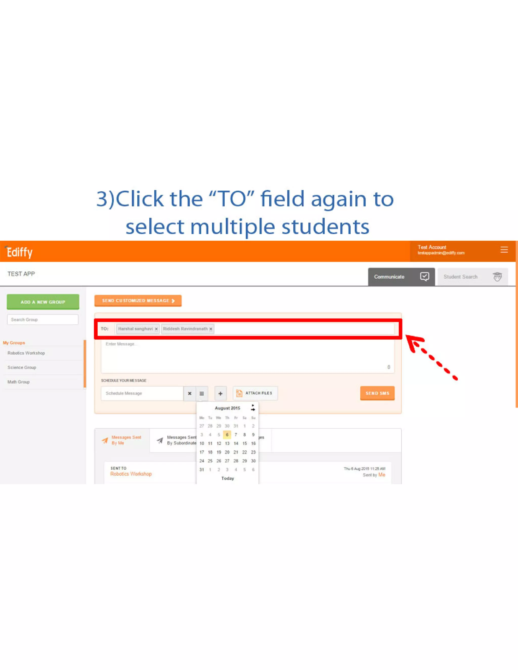 How do I send reminders to select students of a group? | PDF