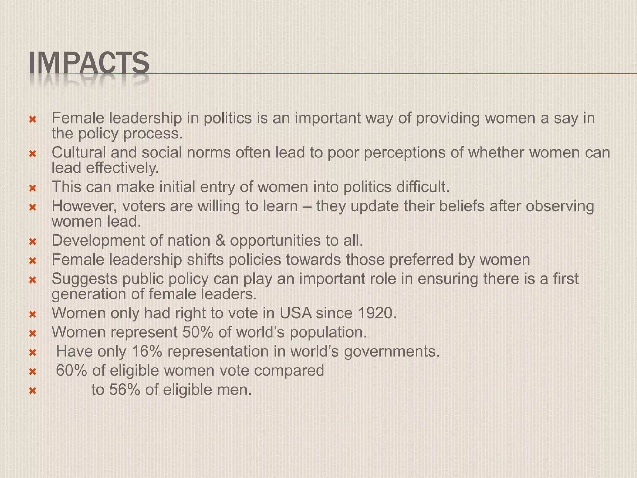WOMEN IN POLITICS | PPTX