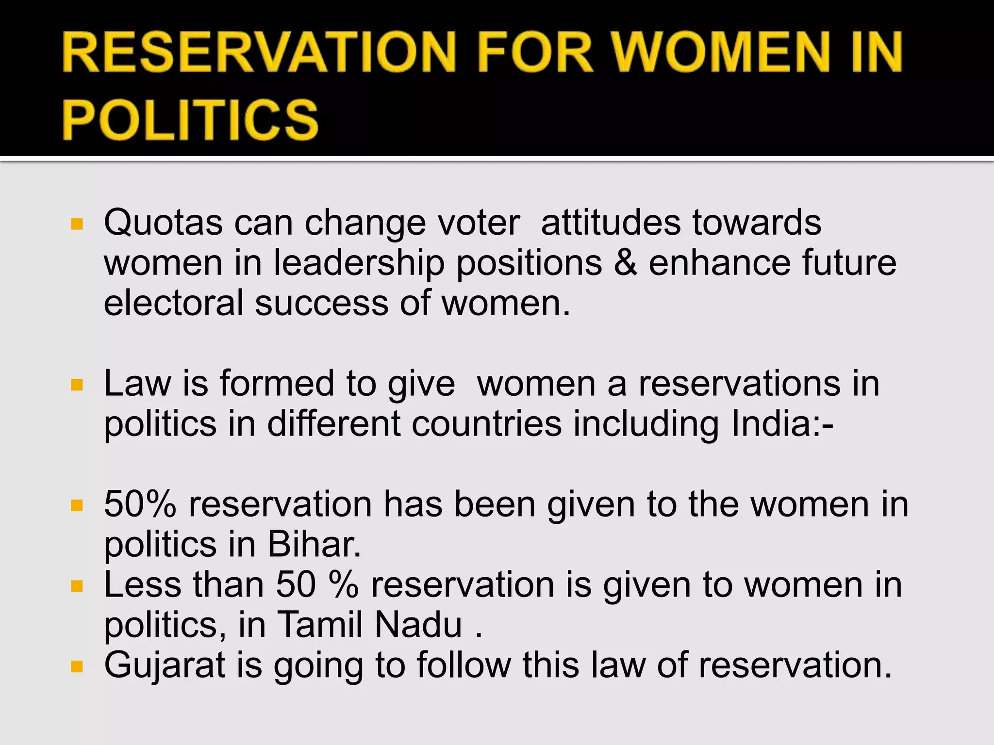 WOMEN IN POLITICS | PPTX