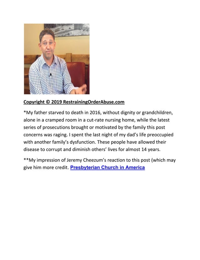 “Rev.” Jeremy Cheezum Complicit in 11 Years of Lying, Abuse | PDF