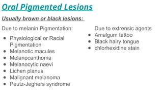 Oral Pigmented Lesions: Clinical, Histopathological and Diagnostic ...