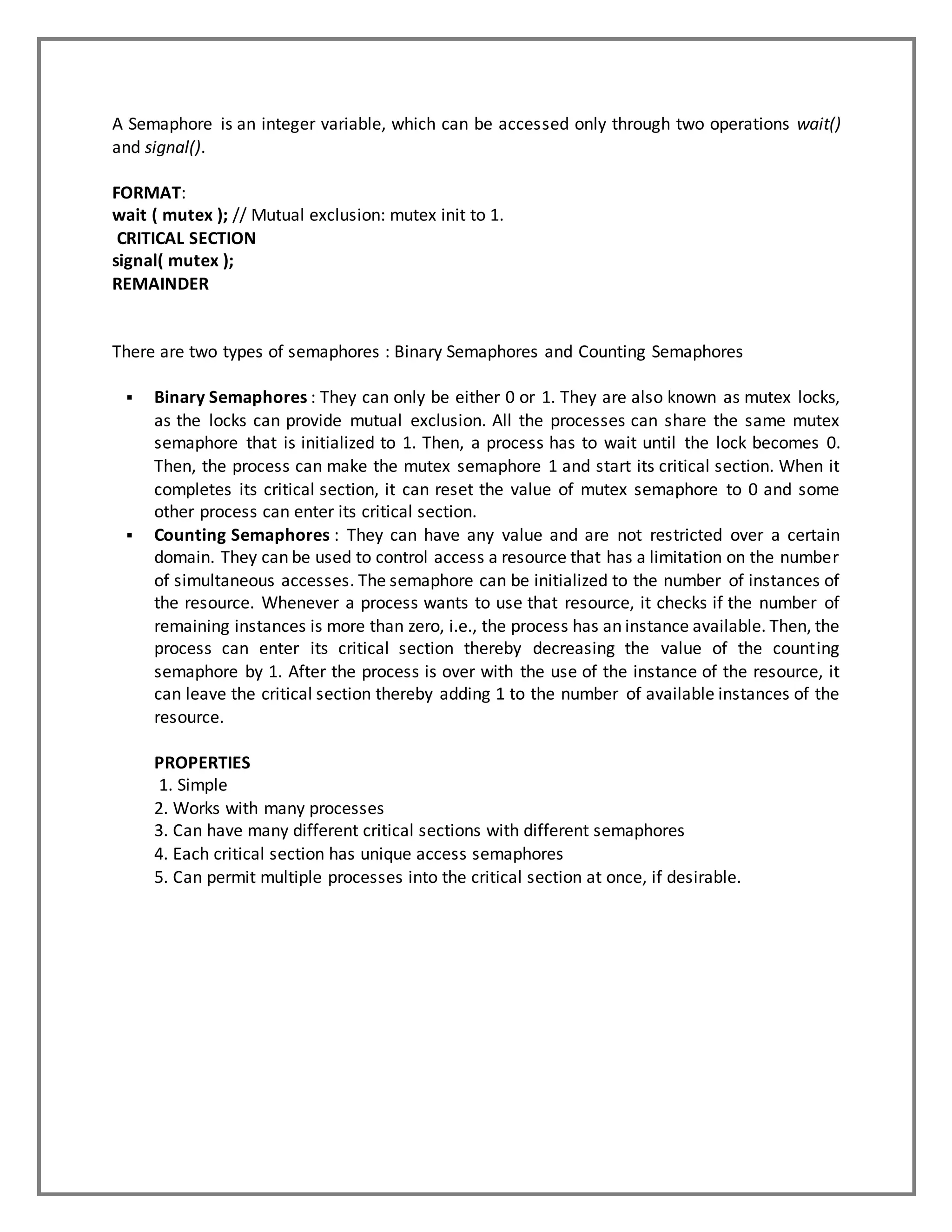 Critical section operating system | DOCX