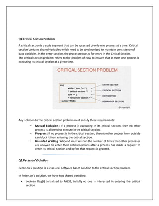 Critical section operating system | DOCX