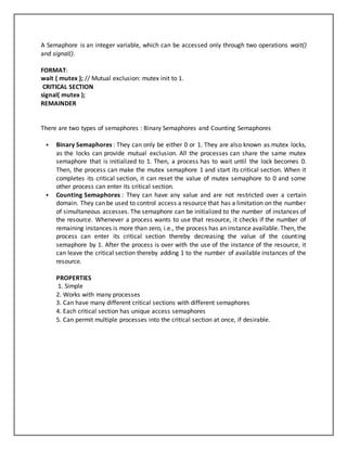 Critical section operating system | DOCX