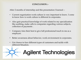 AGILENT INTERNSHIP PPT | PPTX