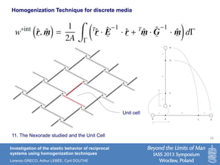 Investigation of the elastic behavior of reciprocal systems using homogenization techniques | PPTX