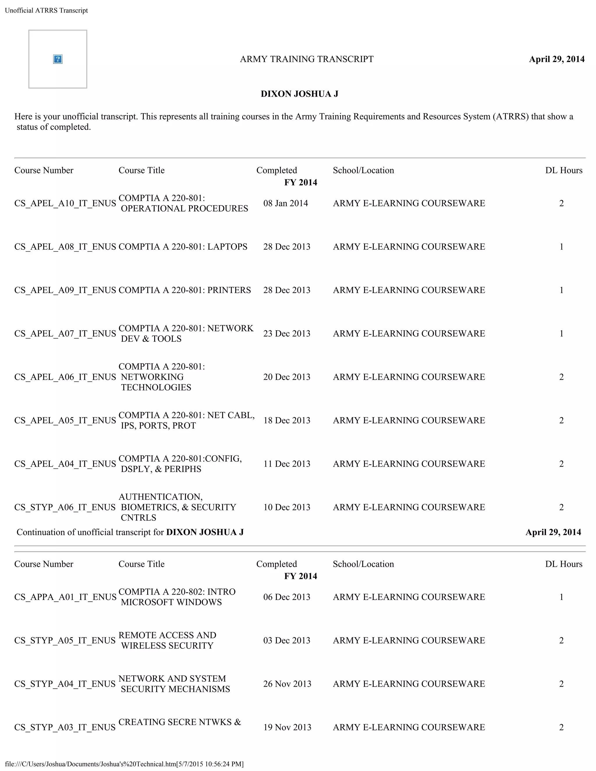 Joshua's Self Development | PDF