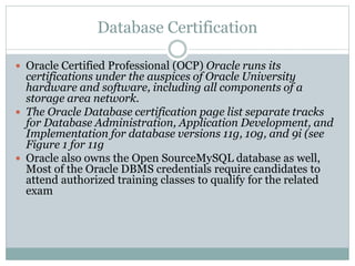 12363 database certification | PPT