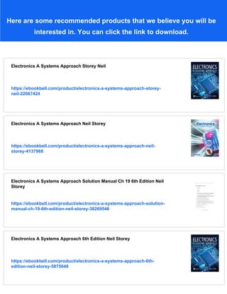 Electronics A Systems Approach Fourth Ed Fourth Neil Storey | PDF