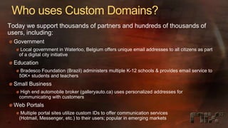 Creating a Domain Communication Experience on Windows Live | PPT