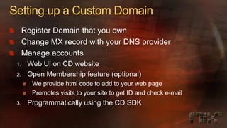 Creating a Domain Communication Experience on Windows Live | PPT