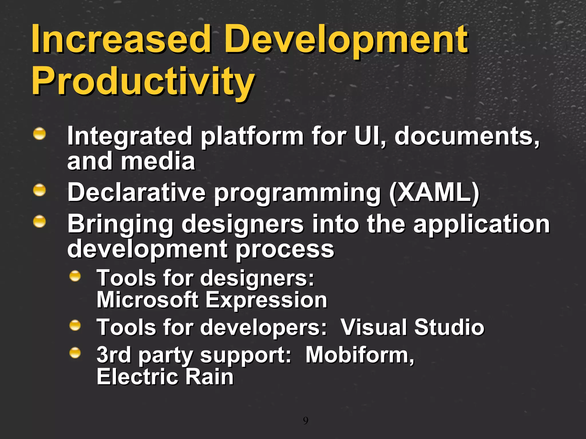 Windows Presentation Foundation The Opportunity For Wpf Applications