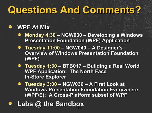 Windows Presentation Foundation: The Opportunity for WPF Applications ...