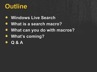 Windows Live Search Macros - Build, Share, and Use Your Own Search ...