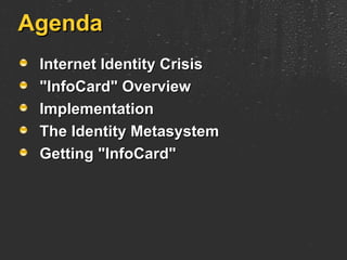 From "Username and Password" to InfoCard | PPT