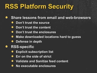 Using the RSS Platform on Windows: Syndication Goes Mainstream | PPT