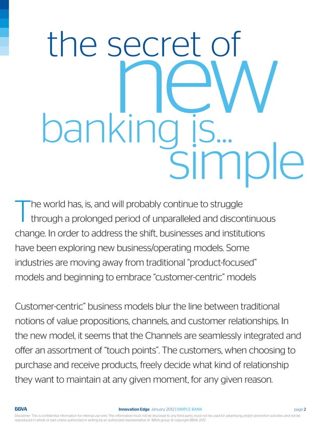 BBVA Innovation Edge. Simple Bank (English) | PDF
