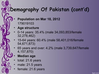 population and demography of pakistan | PPT