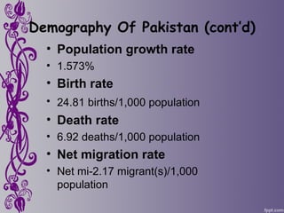 population and demography of pakistan | PPT