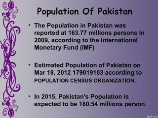 population and demography of pakistan | PPT