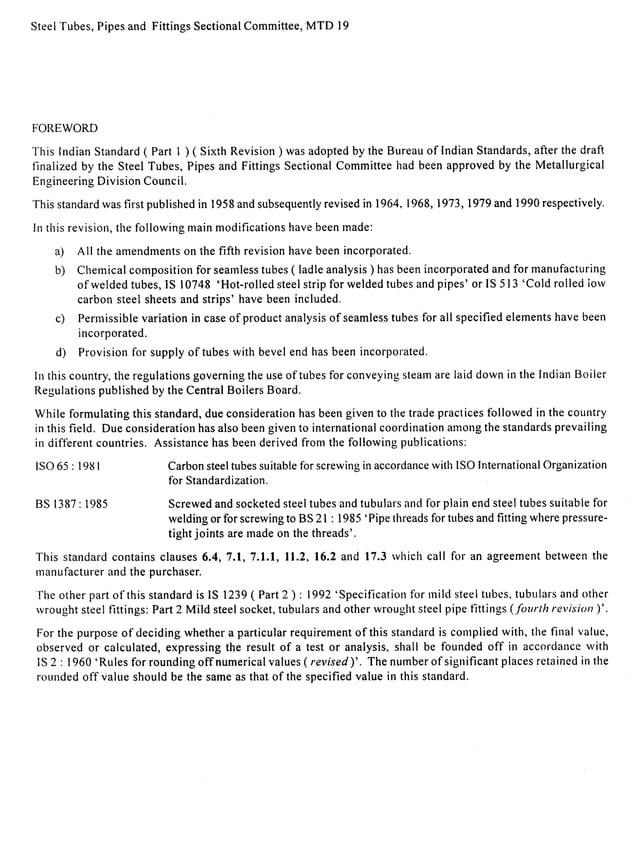 1239_1.pdf IS CODE FOR GI PIPE FOR PROCUREMENT | PDF | Chemistry | Science