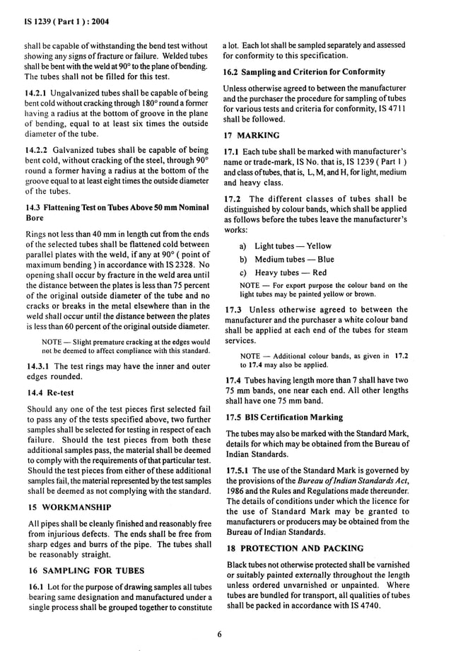 1239_1.pdf IS CODE FOR GI PIPE FOR PROCUREMENT | PDF | Chemistry | Science