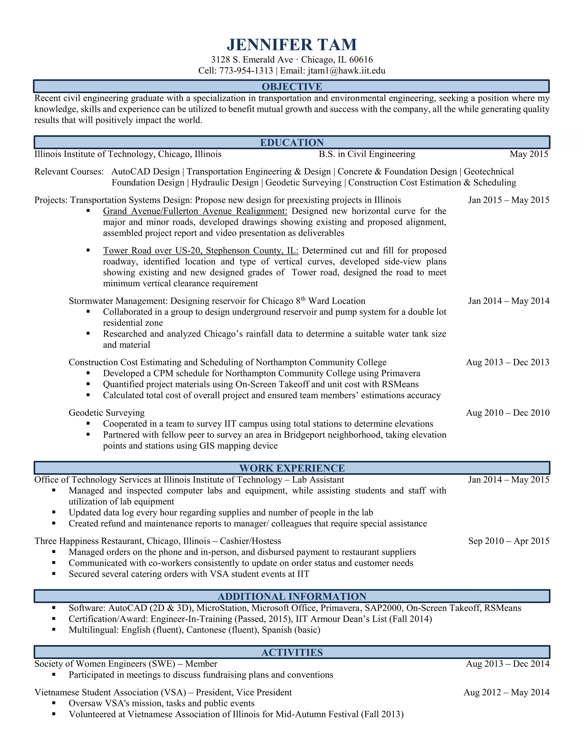 Jennifer Tam Resume | PDF
