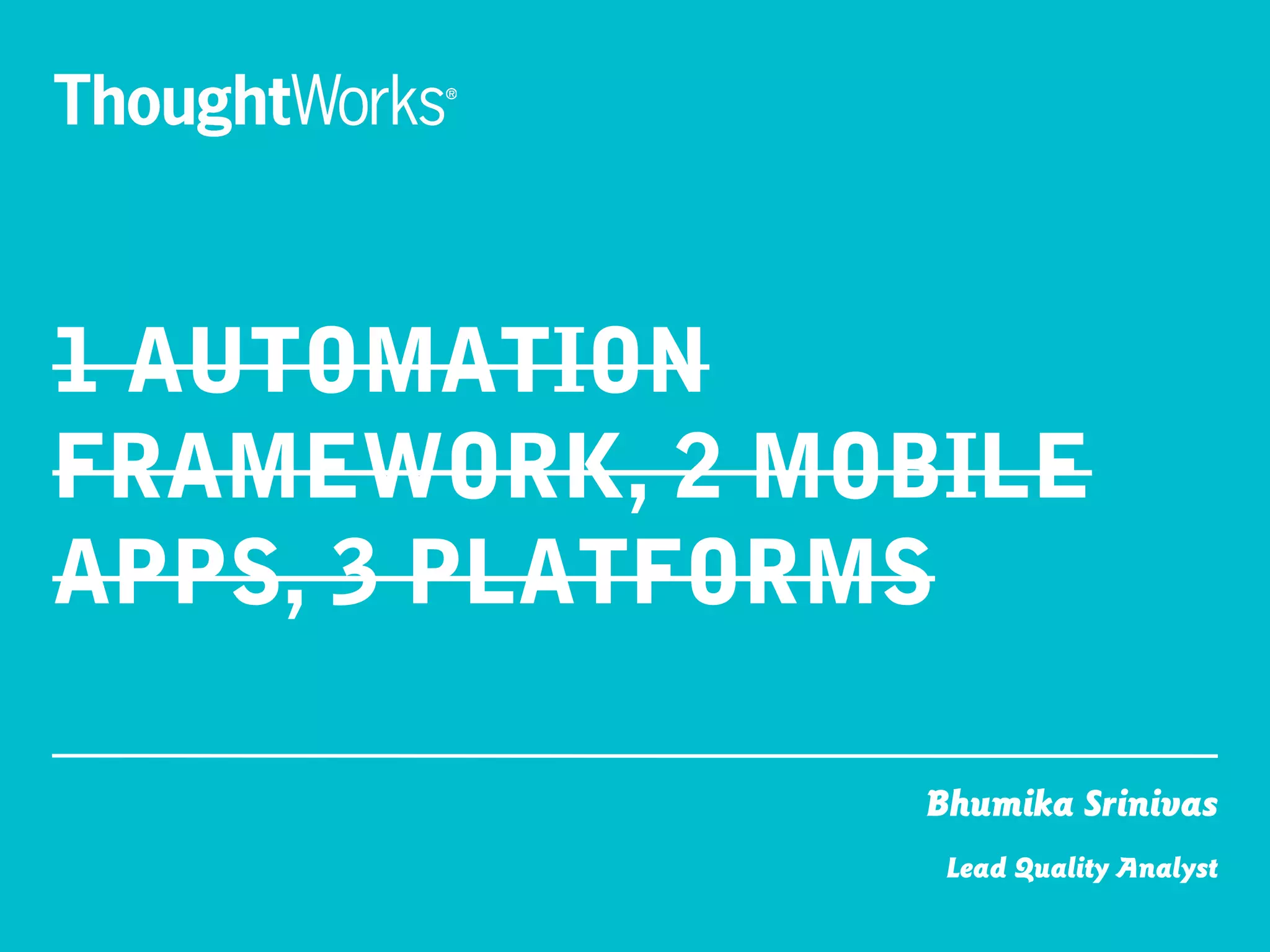 123 Automation Framework Ppt