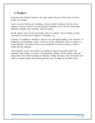 Summer Internship Report by waqar ahmed javed | DOCX | Undergraduate ...