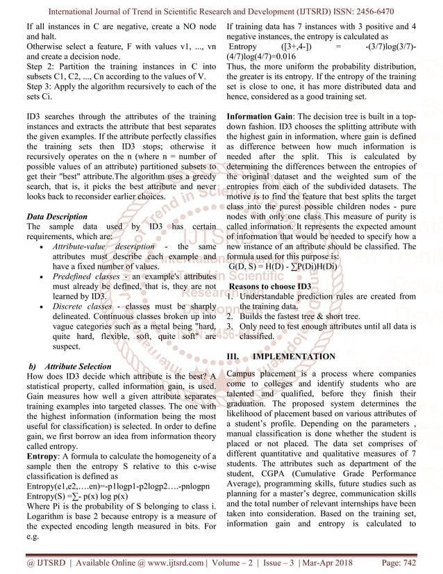Deployment Of Id3 Decision Tree Algorithm For Placement Prediction Pdf