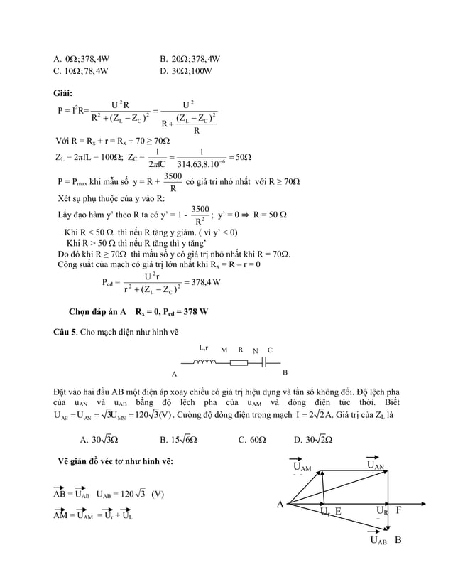 bai tap va phuong phap giai bai tap dien xoay chieu | PDF