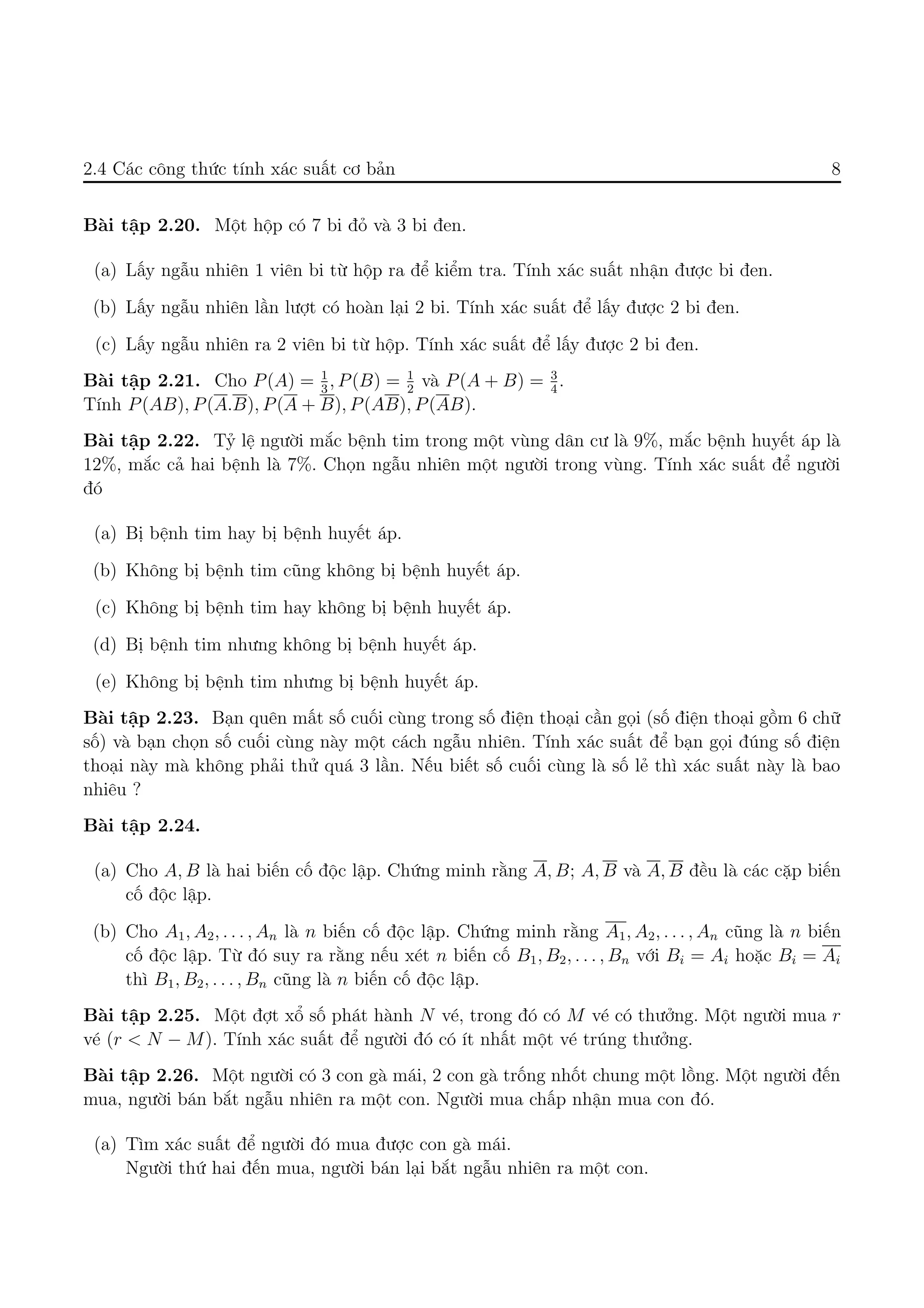 bai tap co loi giai xac suat thong ke | PDF