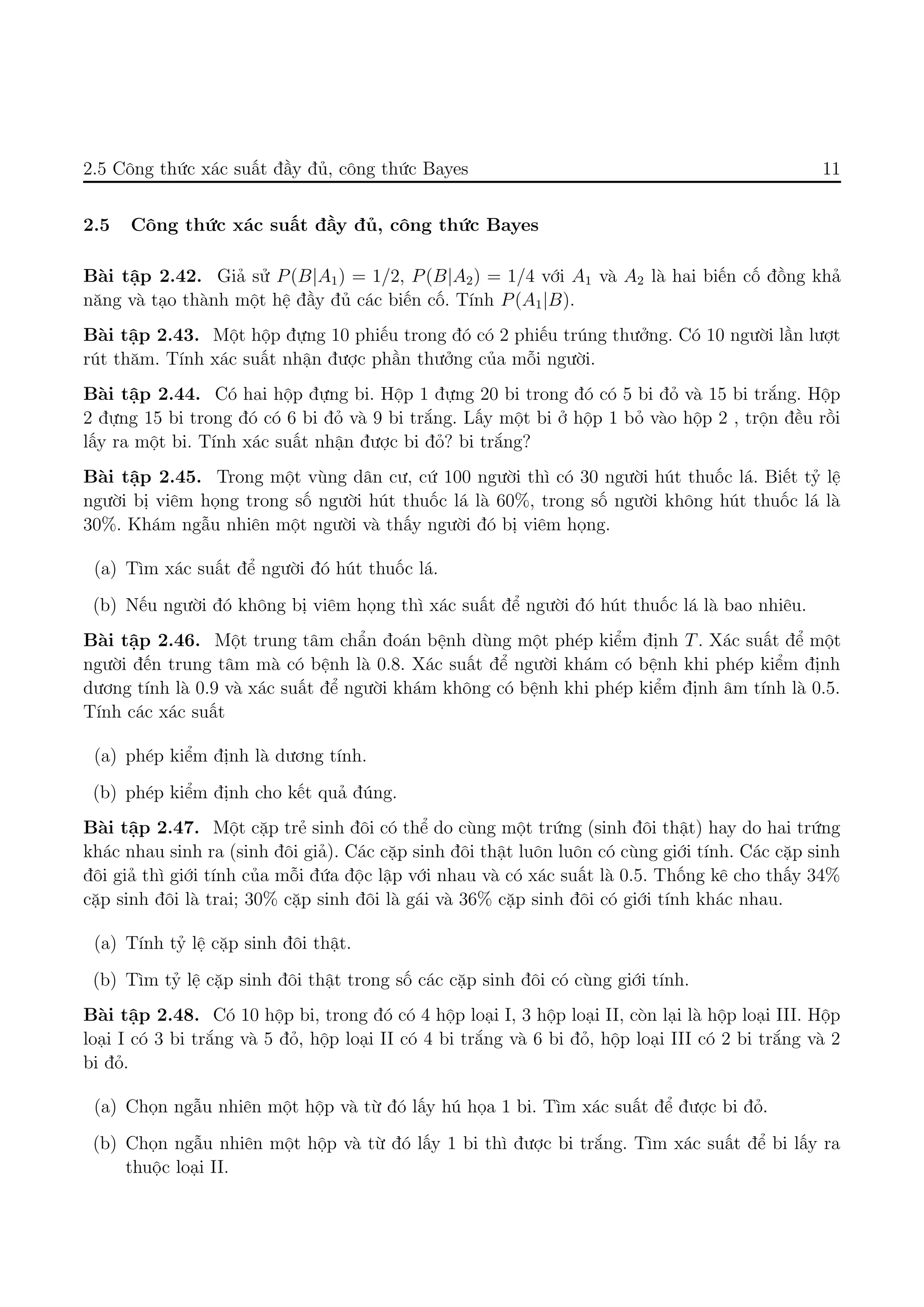 bai tap co loi giai xac suat thong ke | PDF