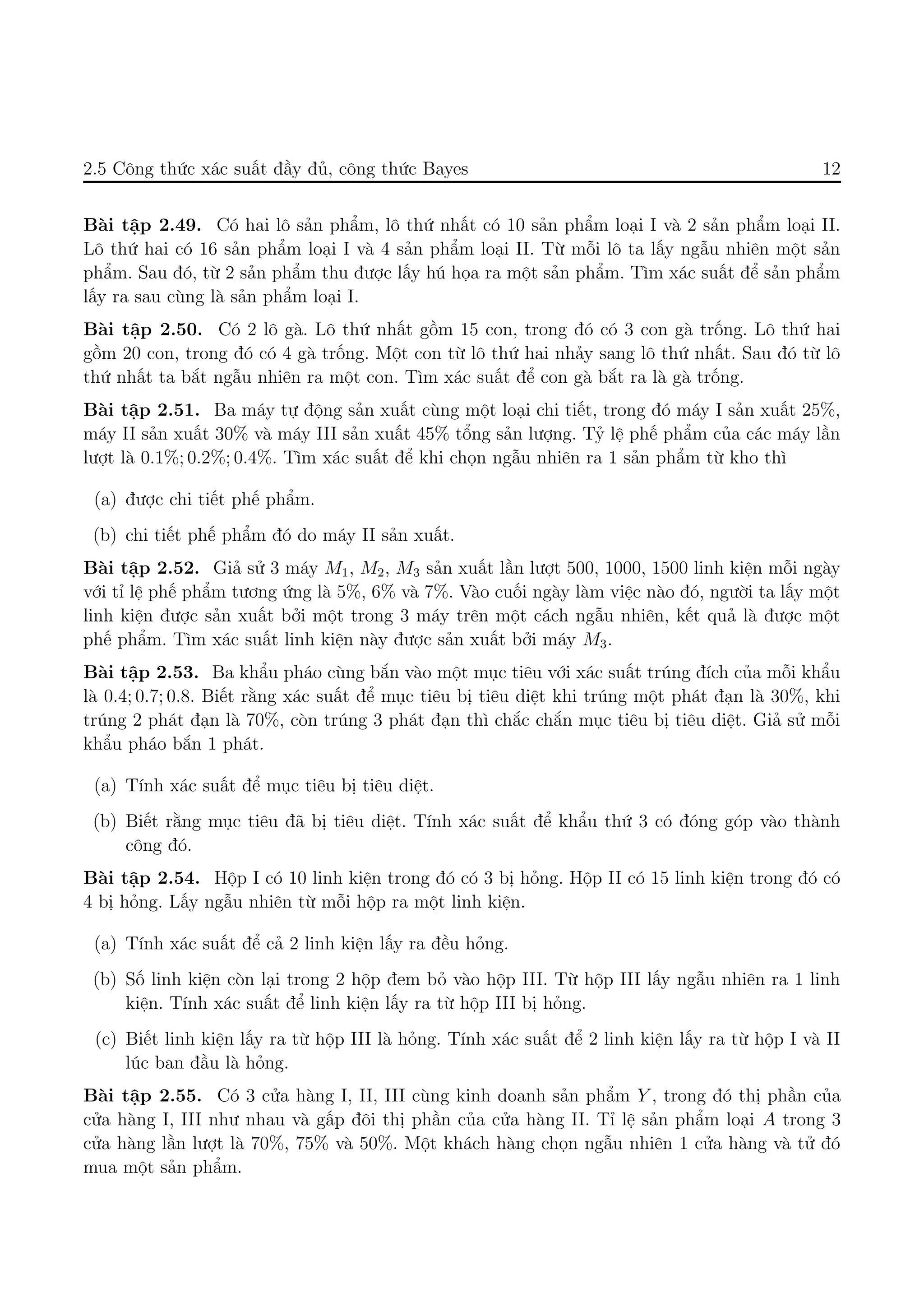 bai tap co loi giai xac suat thong ke | PDF