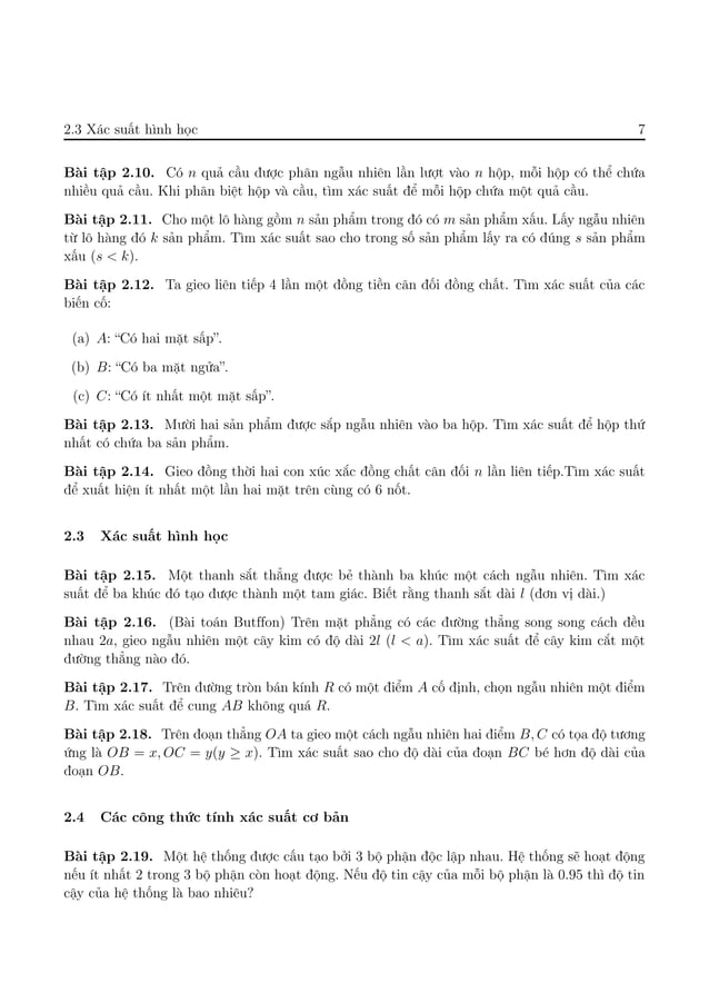 bai tap co loi giai xac suat thong ke | PDF